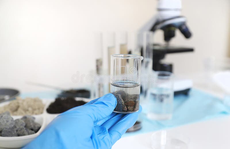 Soil Testing in the Laboratory. Selective Focus Stock Image - Image of ...