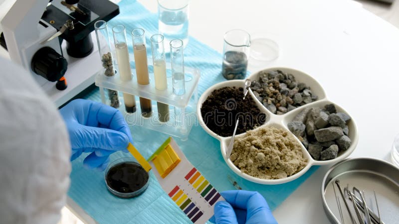 Soil Testing in the Laboratory. Selective Focus Stock Footage - Video ...