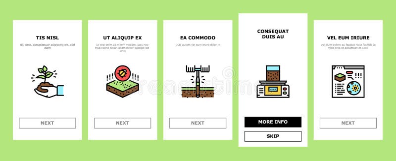 Soil Testing Nature Onboarding Icons Set Vector Stock Vector ...