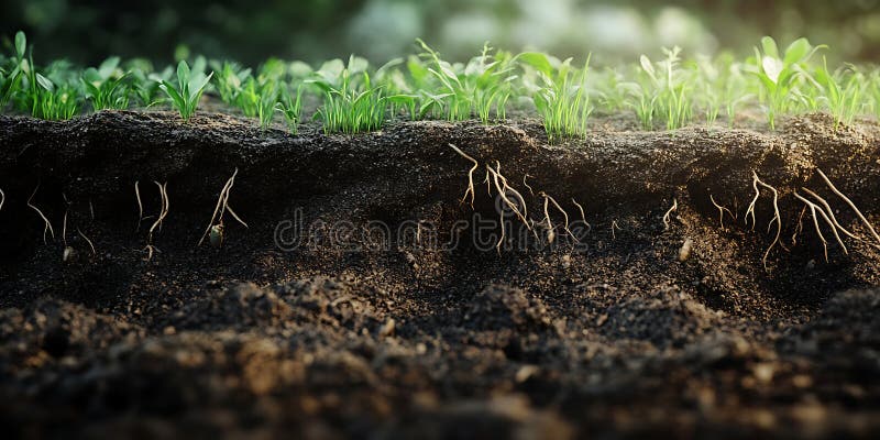 Soil Texture Soil Profile Grass Ground Earth Nature Background Stock ...