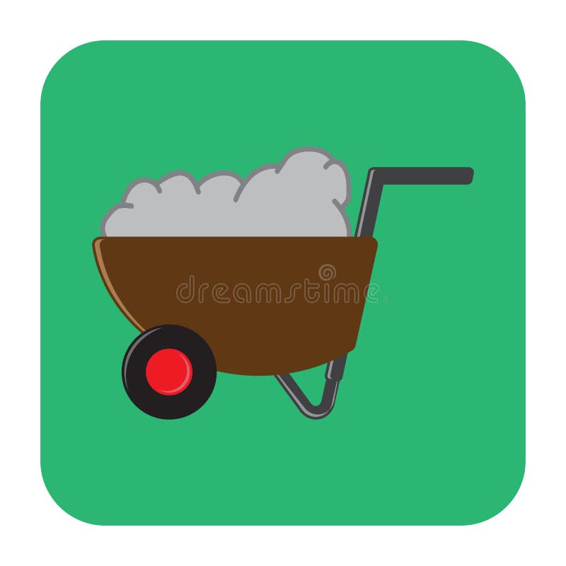 Soil in Wheel Barrow. Vector Illustration Decorative Design Stock ...