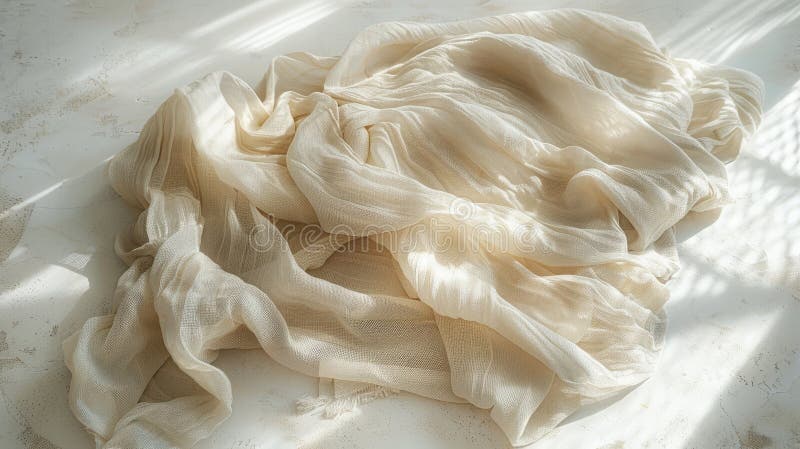 Soiled Cloth Resting on Light Colored Surface Under Soft Natural Light ...