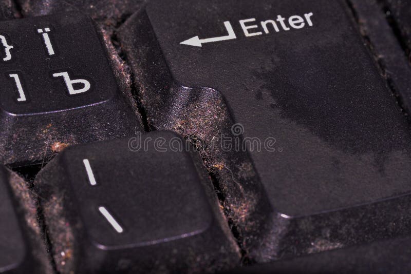 Dirt On The Keyboard. Accumulation Of Germs Stock Photo - Image of ...