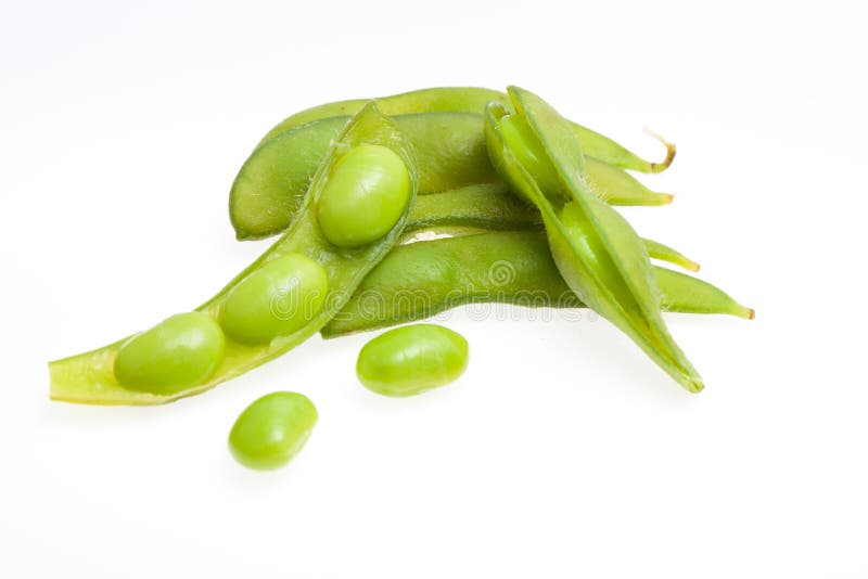 Haricot Vert Bouilli De Soja D'isolement Sur Le Fond Blanc Photo stock ...
