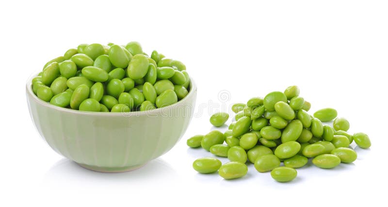 Haricot Vert Bouilli De Soja D'isolement Sur Le Fond Blanc Photo stock ...