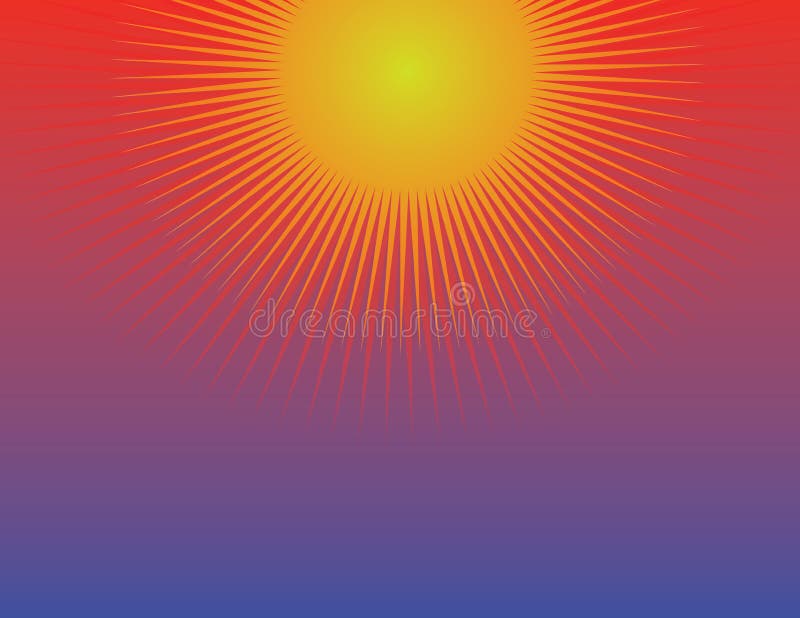 Sol Abstracto Moderno En Fondo Rojo Ilustración del Vector ...