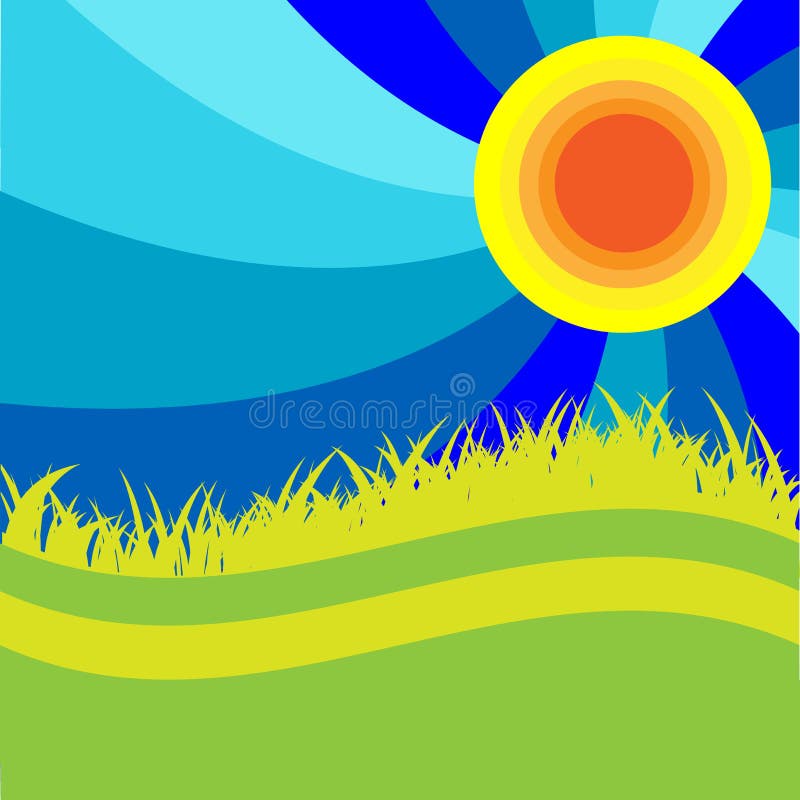 Sol azul ilustración del vector. Ilustración de campo - 12083827