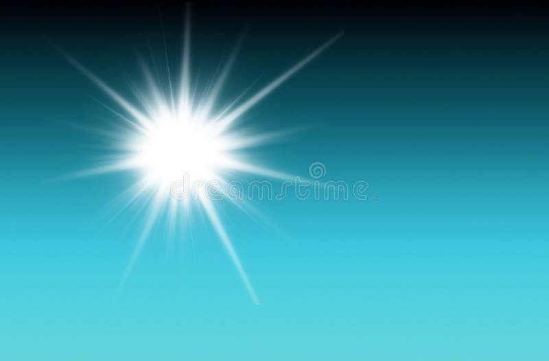 Sol Brillante En El Azul Claro Imagen de archivo - Imagen de asoleado ...