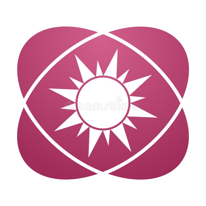 Sol cor-de-rosa do sinal ilustração do vetor. Ilustração de simétrico ...