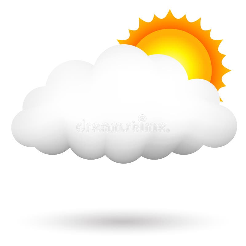 Nuvem e sol ilustração do vetor. Ilustração de efeito - 27053563