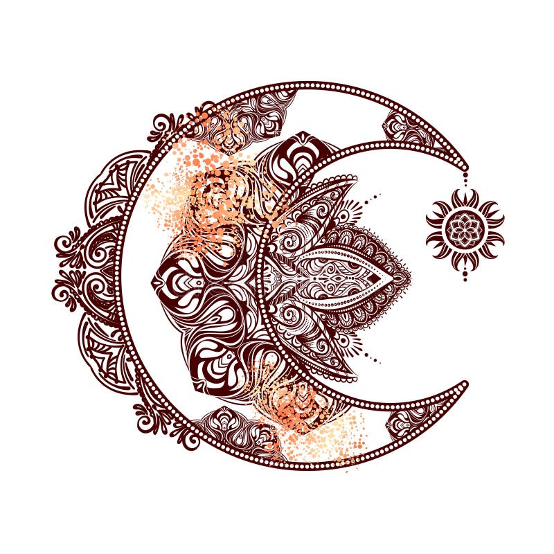 Sol De La Luna De La Alquimia Ilustración del Vector - Ilustración de ...