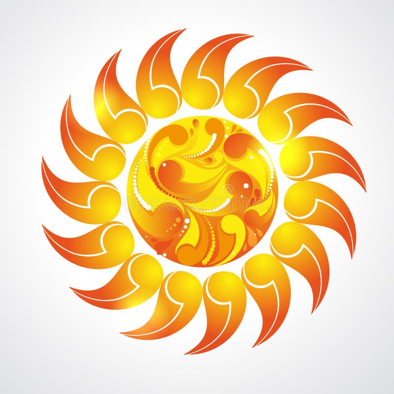 Sol del vector ilustración del vector. Ilustración de llameante - 21222252