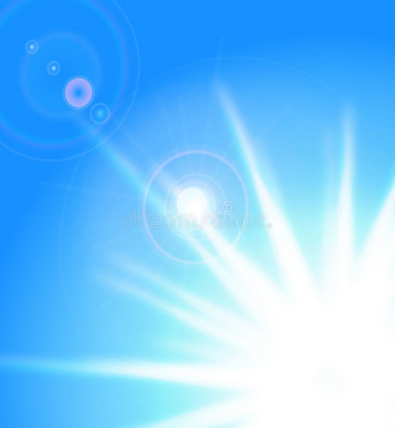 Sol Del Vector En El Cielo Azul Ilustración del Vector - Ilustración de ...
