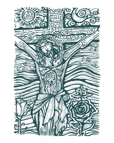 Sol e lua de Jesus ilustração do vetor. Ilustração de fundo - 48441225