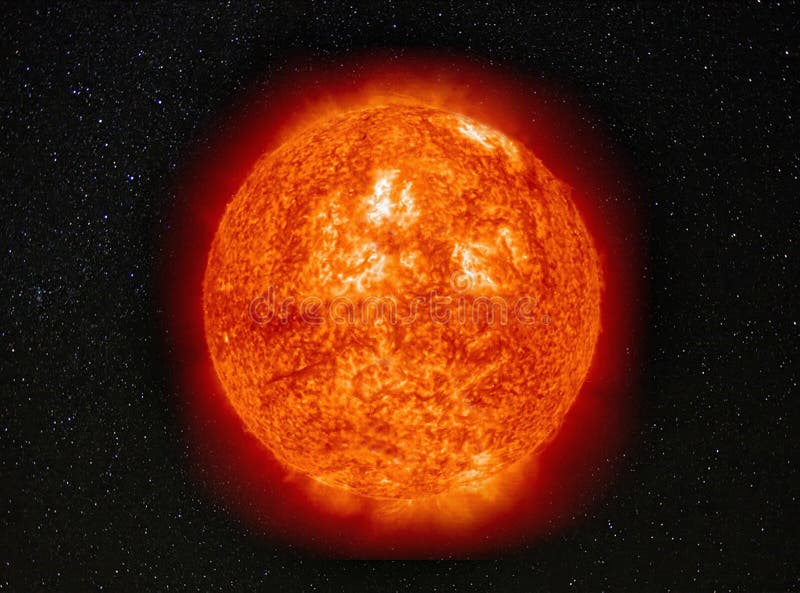 Concepto De Sistema Solar. Vista Del Sol De Gran Estrella Desde El ...