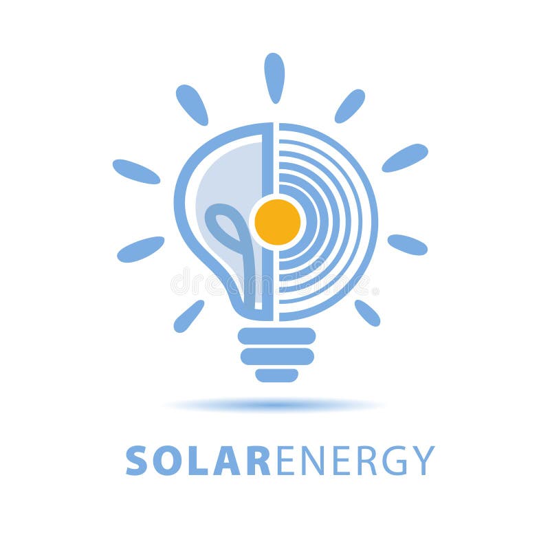 Sol- Energi Logo Icon Vektor Vektor Illustrationer - Illustration av ...