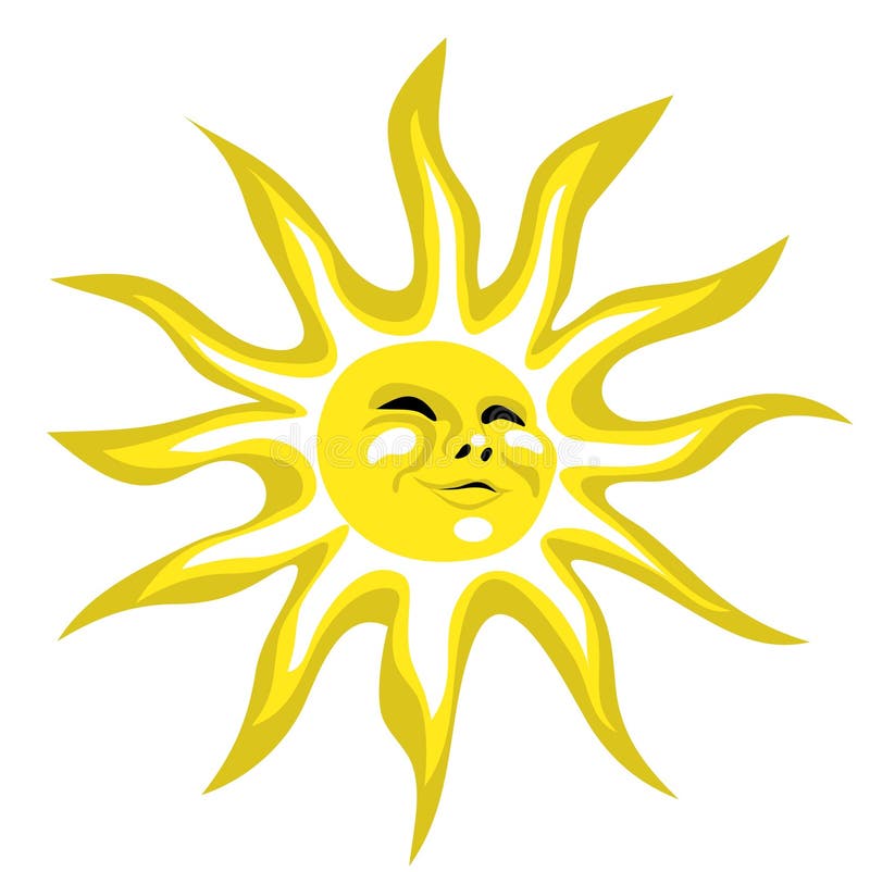Sol Feliz ilustración del vector. Ilustración de vector - 4216283