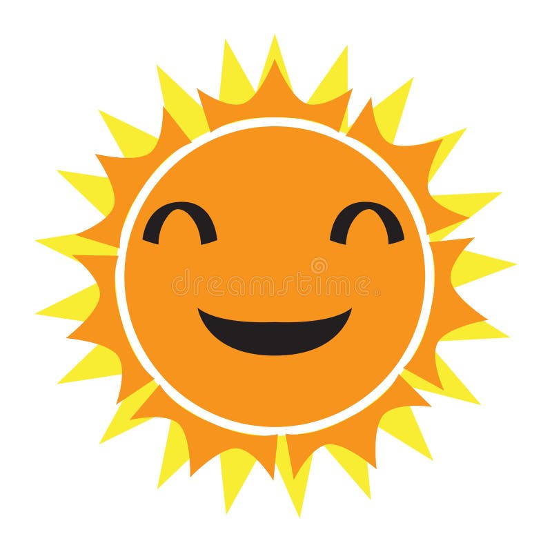 Sol feliz aislado ilustración del vector. Ilustración de aislado ...