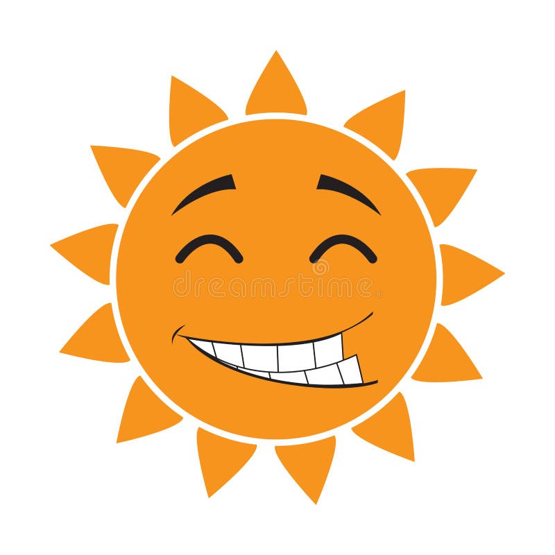 Sol feliz aislado ilustración del vector. Ilustración de cielo - 137982031