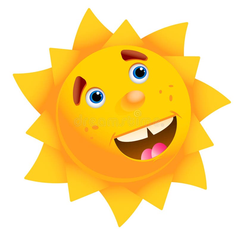 Sol feliz aislado ilustración del vector. Ilustración de grande - 18721021