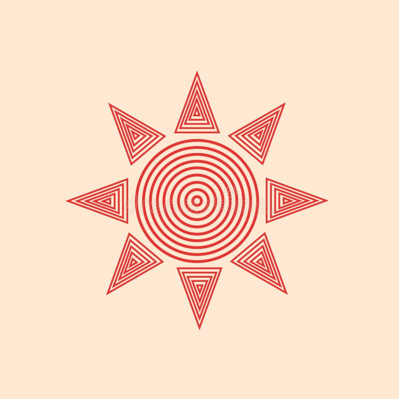 Sol minimalista ilustración del vector. Ilustración de negro - 89657271