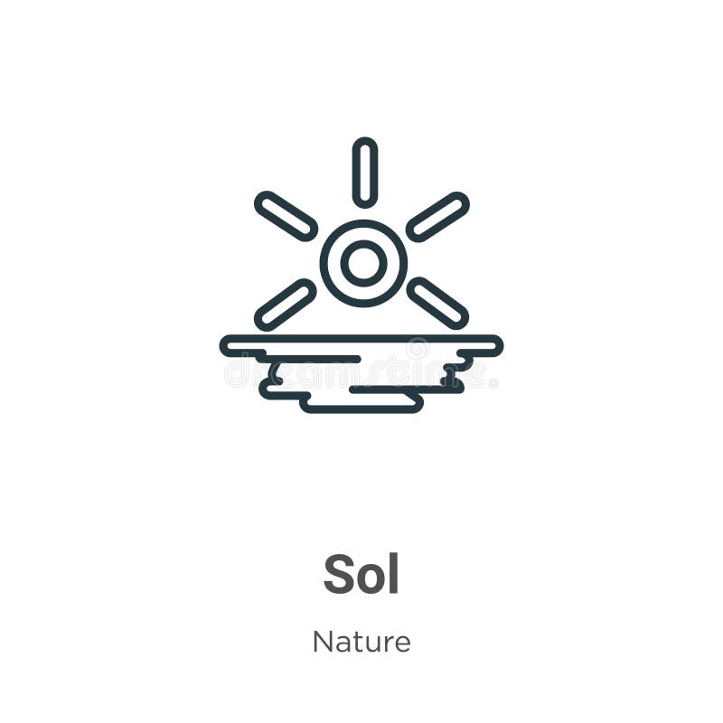 Sol Outline Vector Icon. Thin Line Black Sol Icon, Flat Vector Simple ...