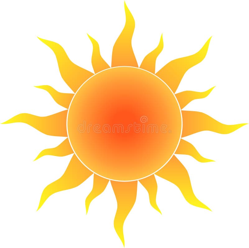 Sol quente ilustração stock. Ilustração de flama, brilho - 564834