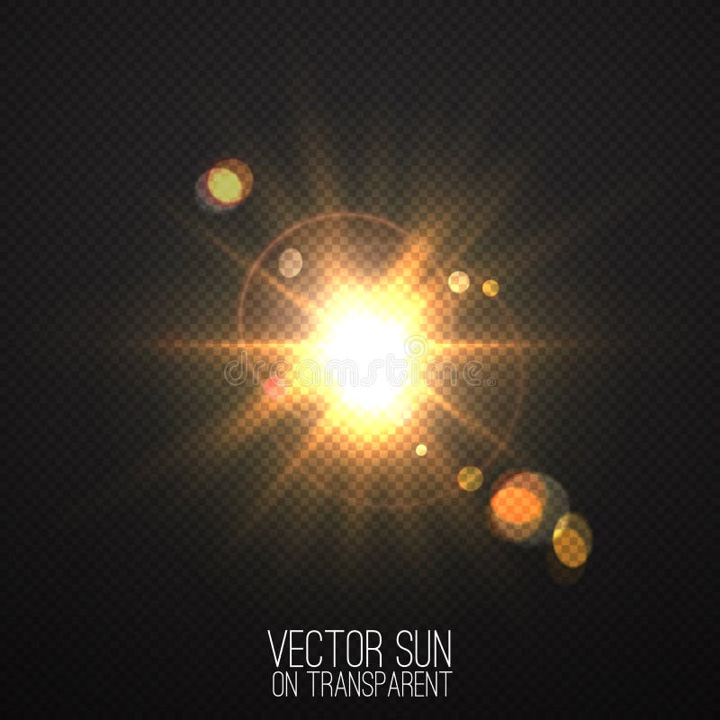 Sol Realista Del Vector En Transparente Ilustración del Vector ...