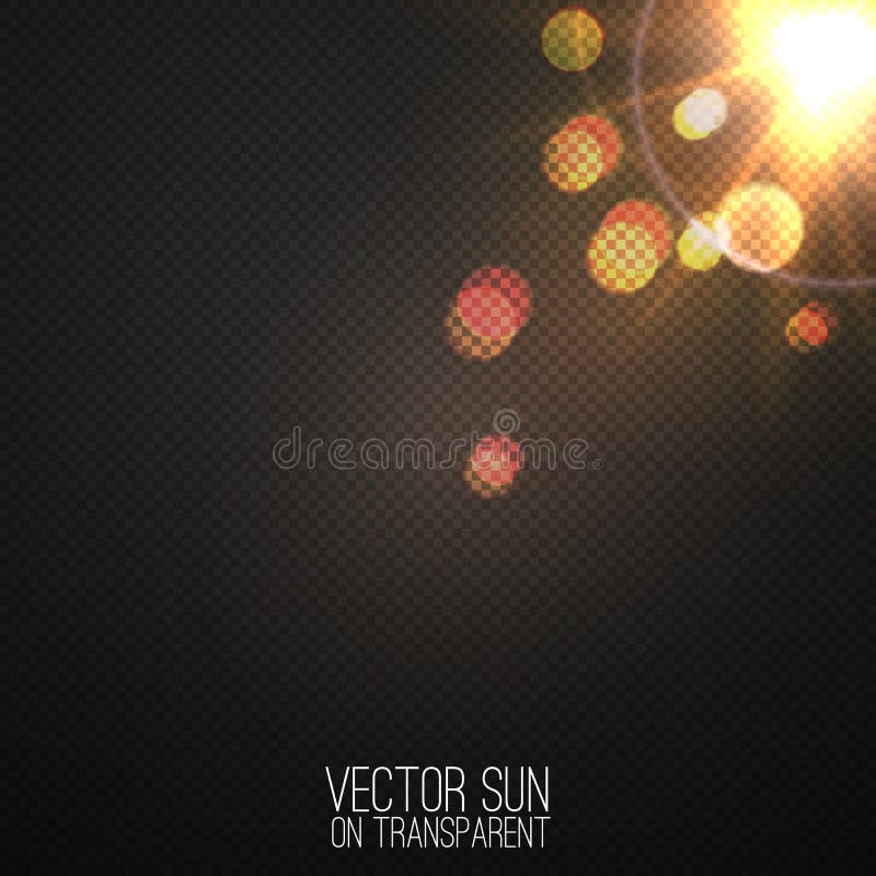 Sol Realista Del Vector En Transparente Ilustración del Vector ...