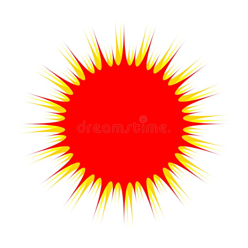 Sol rojo ilustración del vector. Ilustración de insignia - 3273146