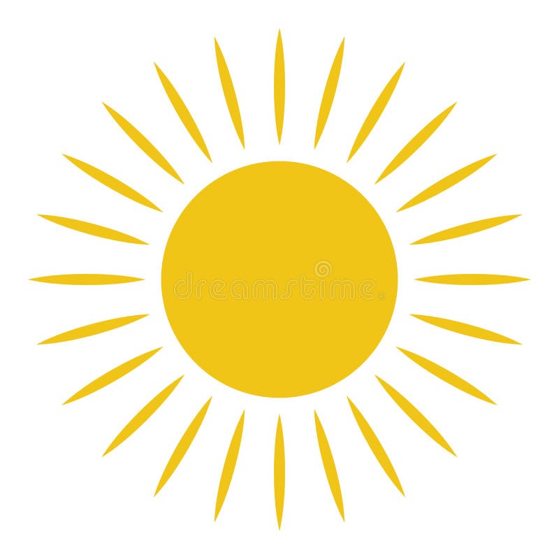 Sol simple del vector ilustración del vector. Ilustración de plano ...