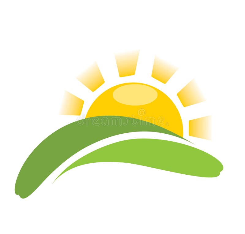 Sol simple en hierba ilustración del vector. Ilustración de sunset ...