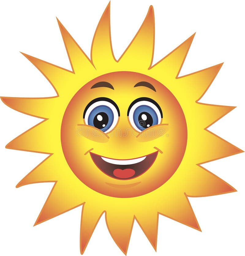 Sol Smiley. Symbol. stock illustrationer. Illustration av sinnesrörelse ...