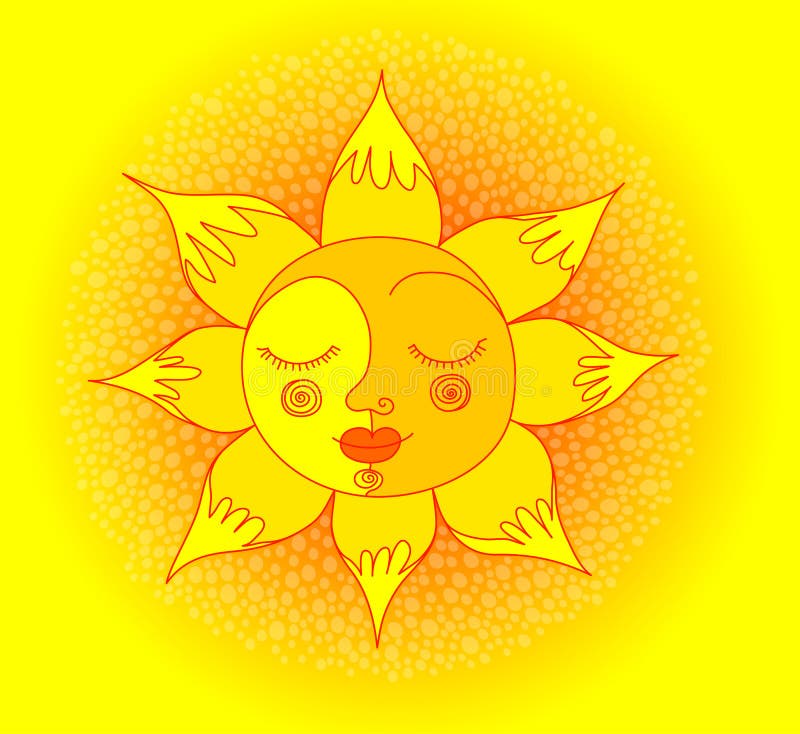 Sol sonriente ilustración del vector. Ilustración de alegre - 19792262