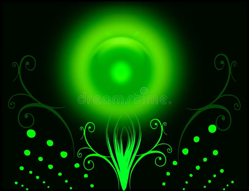 Sol verde ilustração stock. Ilustração de pintura, mola - 3456259