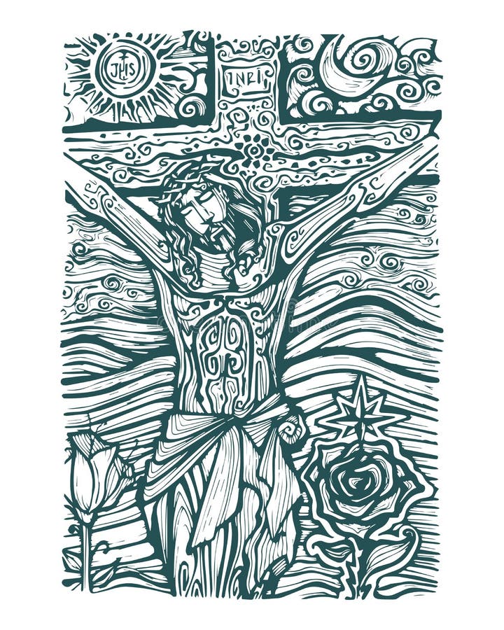 Sol y luna de Jesús ilustración del vector. Ilustración de fondo - 48441225