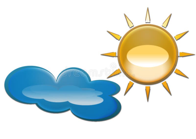 Sol y nube aislados stock de ilustración. Ilustración de objeto - 309051