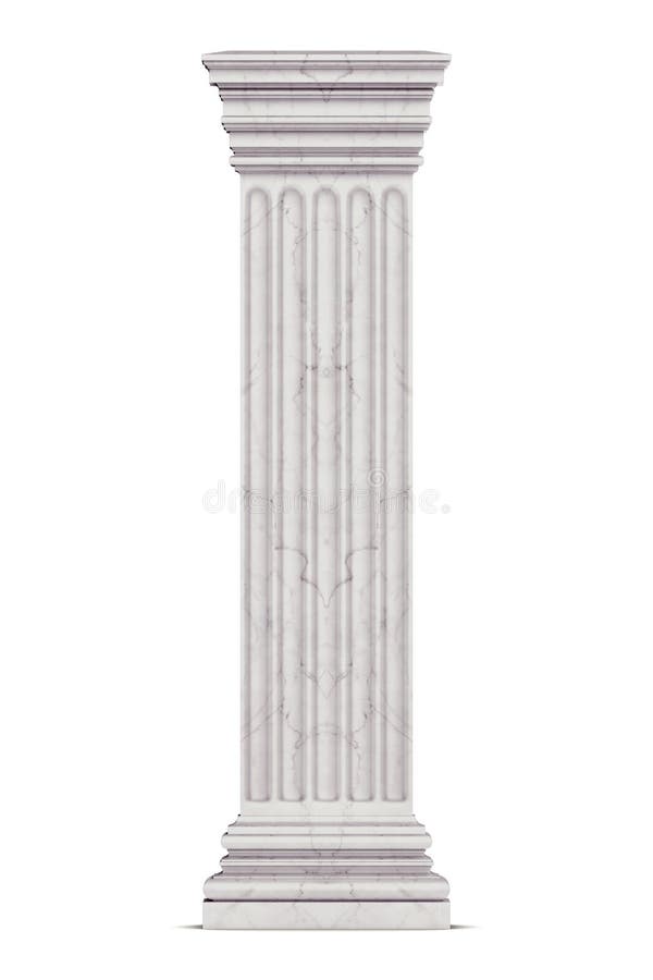 Sola Columna Griega Aislada En Blanco Foto de archivo - Imagen de ...