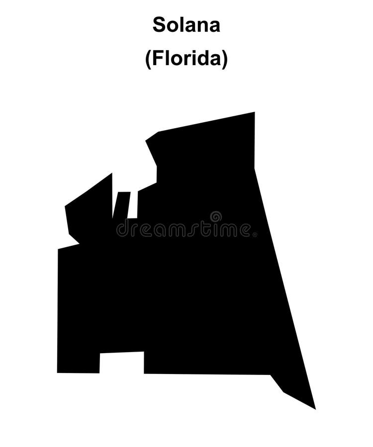 Solana outline map stock vector. Illustration of solana - 386152555