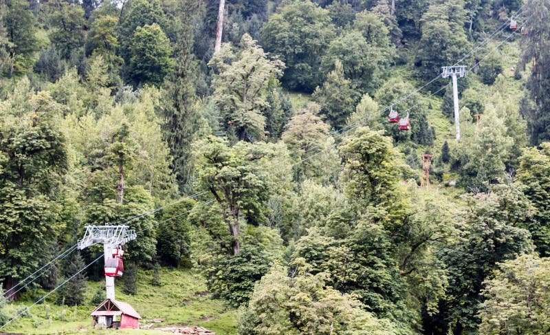 Solang Valley Ropeway, Manali, Himachal Pradesh Stock Photo - Image of ...