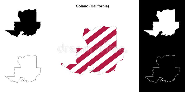 Solano outline map stock vector. Illustration of cartography - 323840614