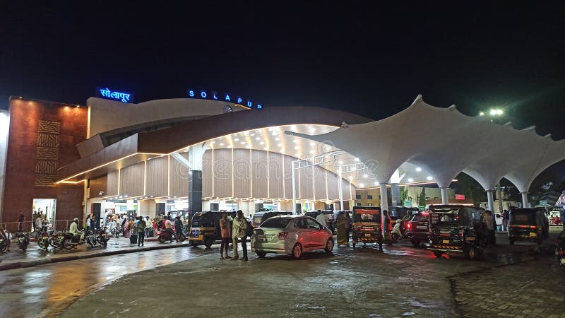 Solapur Railway Station Grand Entrance Editorial Stock Photo - Image of ...