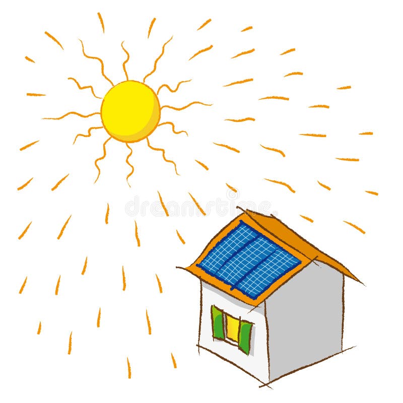 Solar Energy Objects Sketch Stock Vector - Illustration of panel ...