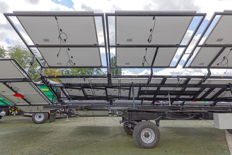Solar Array Trailer stock image. Image of panels, volt - 268661387
