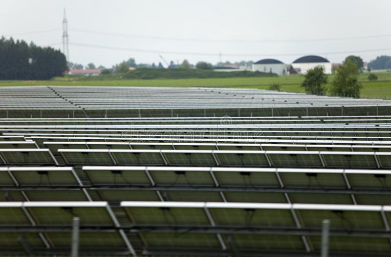 Solar Batteries in the Field, Germany Stock Photo - Image of plant ...
