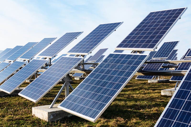 Solar batteries field stock photo. Image of light, industry - 68473074