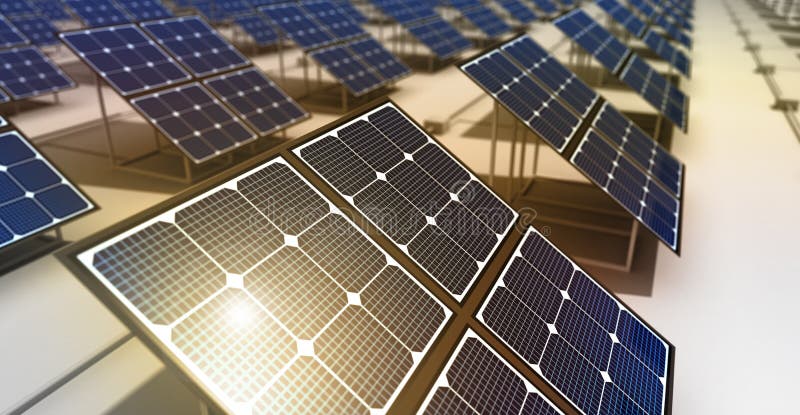 Solar Panels and Light Reflection. Stock Illustration - Illustration of ...