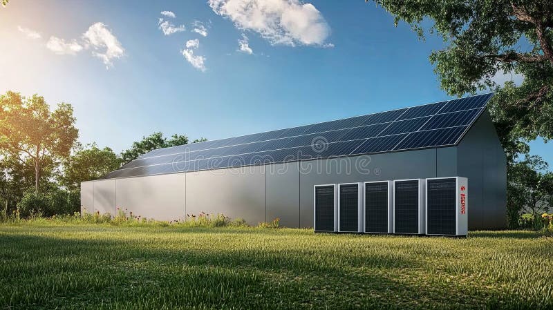 Solar Battery System in Modern House. Stock Photo - Image of ...