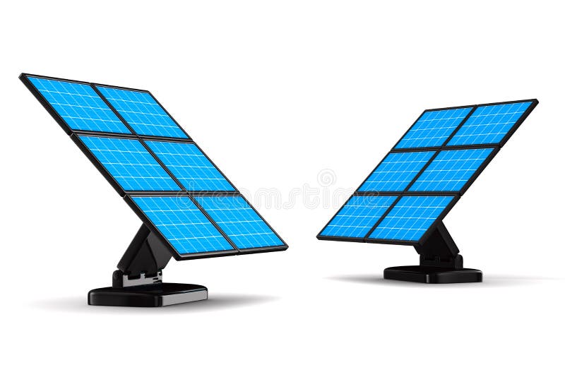 Solar Battery on Grass. Isolated 3d Stock Illustration - Illustration ...