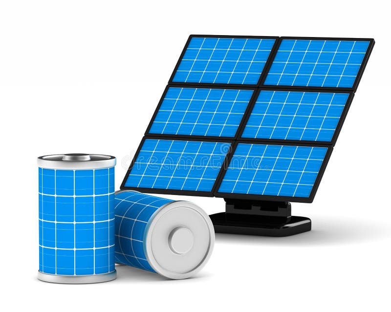 Solar Battery on White Background. Isolated 3d Stock Illustration ...